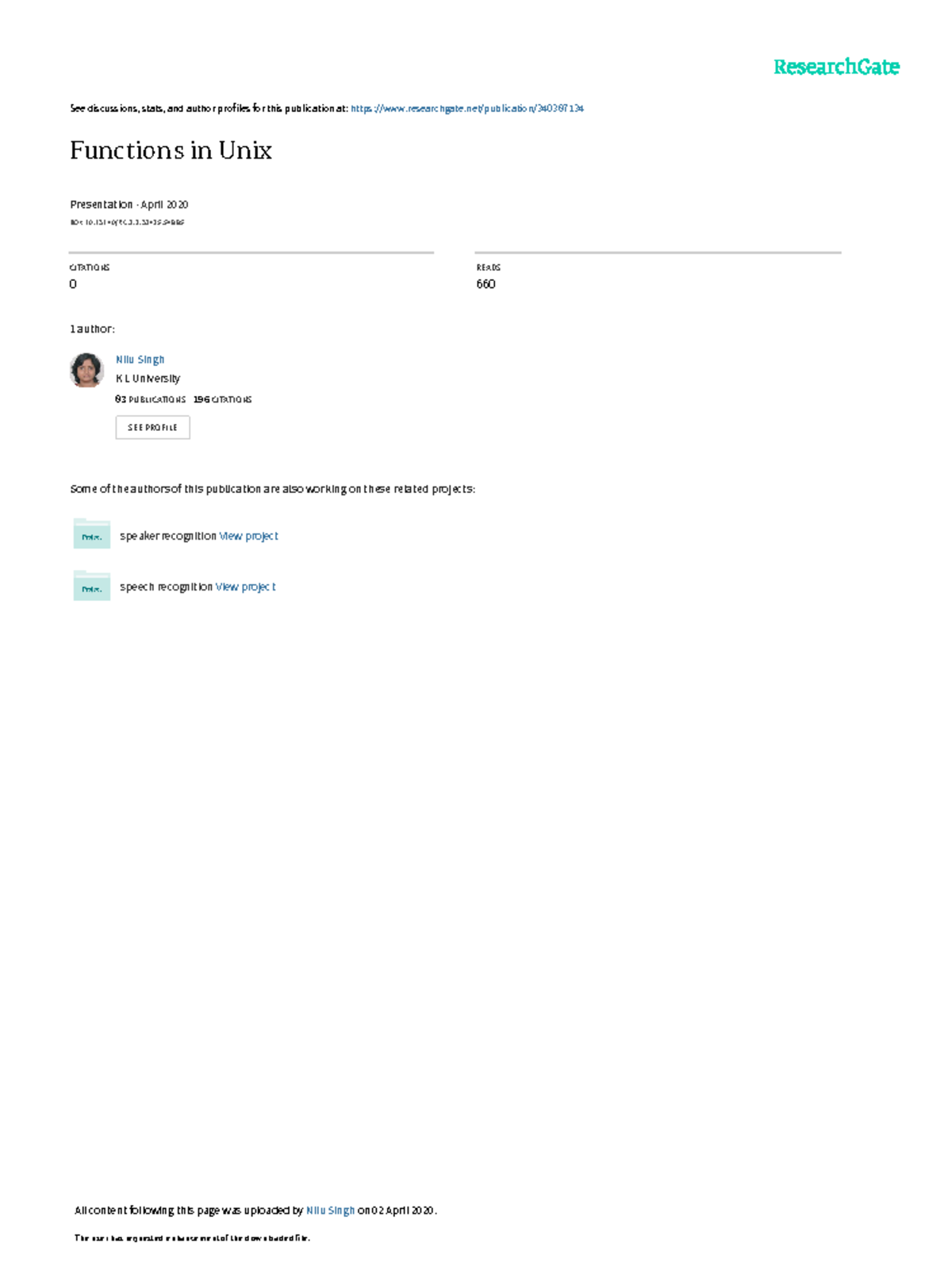 Fun Unix By Dr Nilu - Sample notes for computer science students - See ...