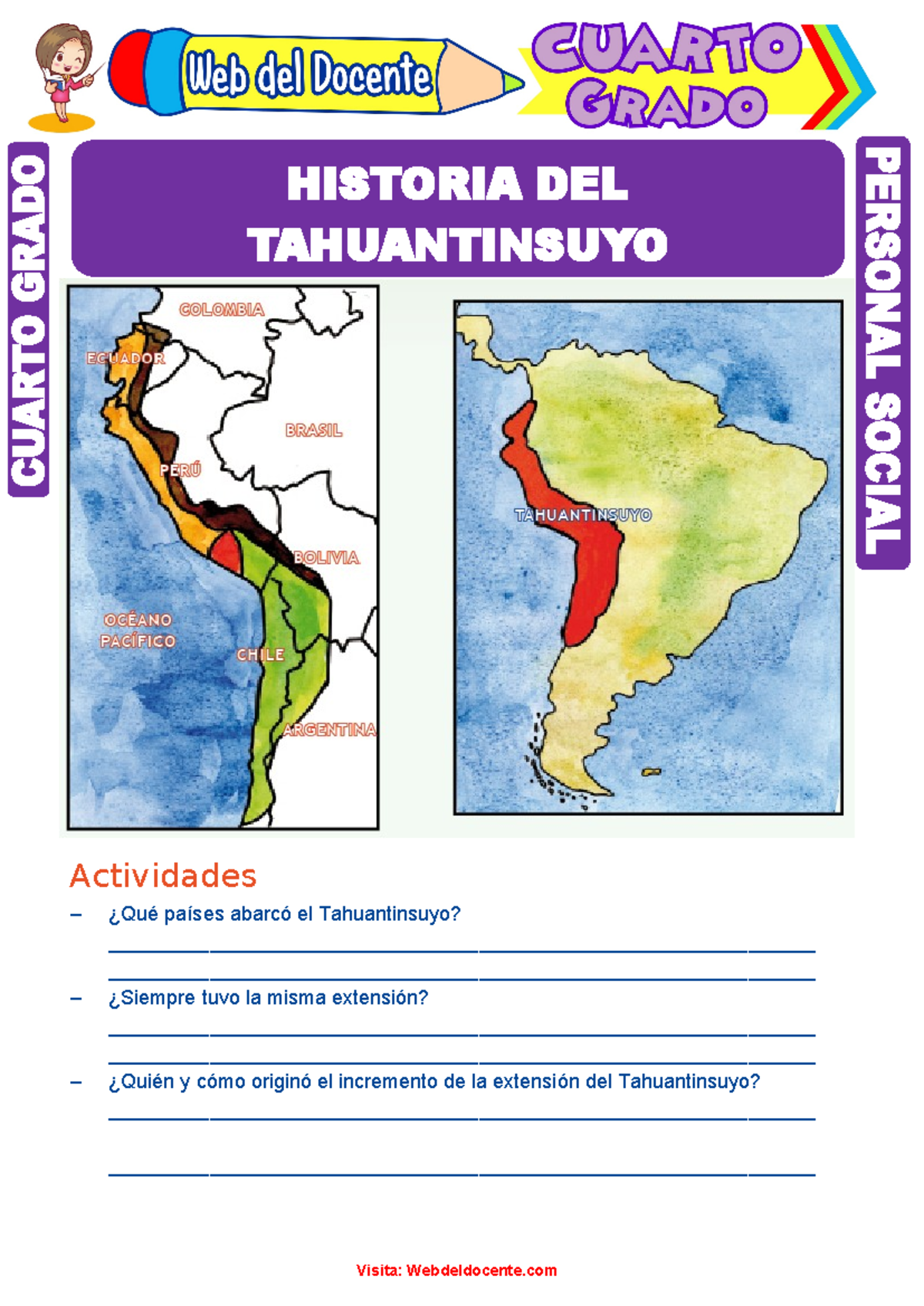 Historia del Tahuantinsuyo para Cuarto Grado de Primaria - Actividades ...