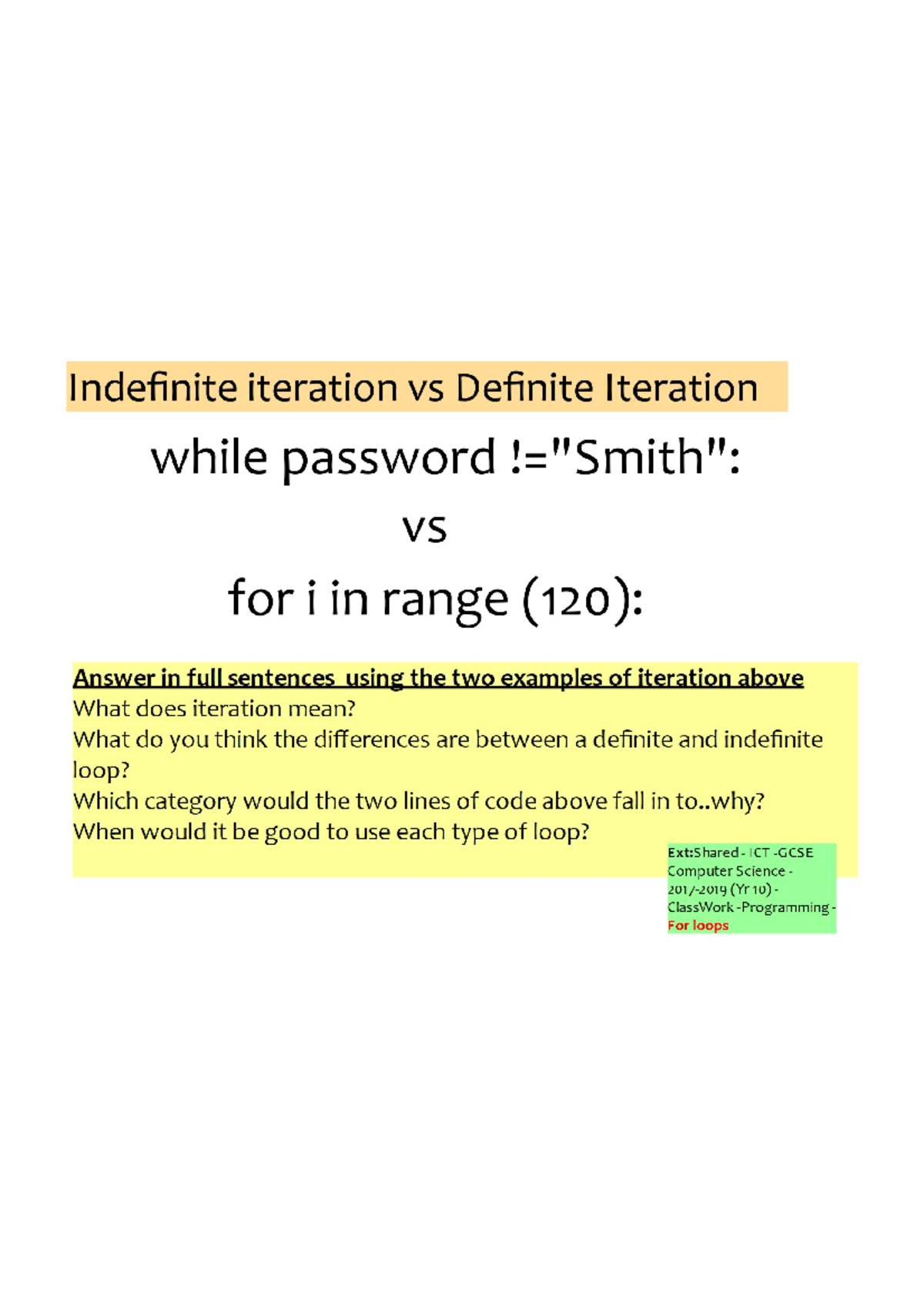 4. For i in range - coding beginner - Studocu