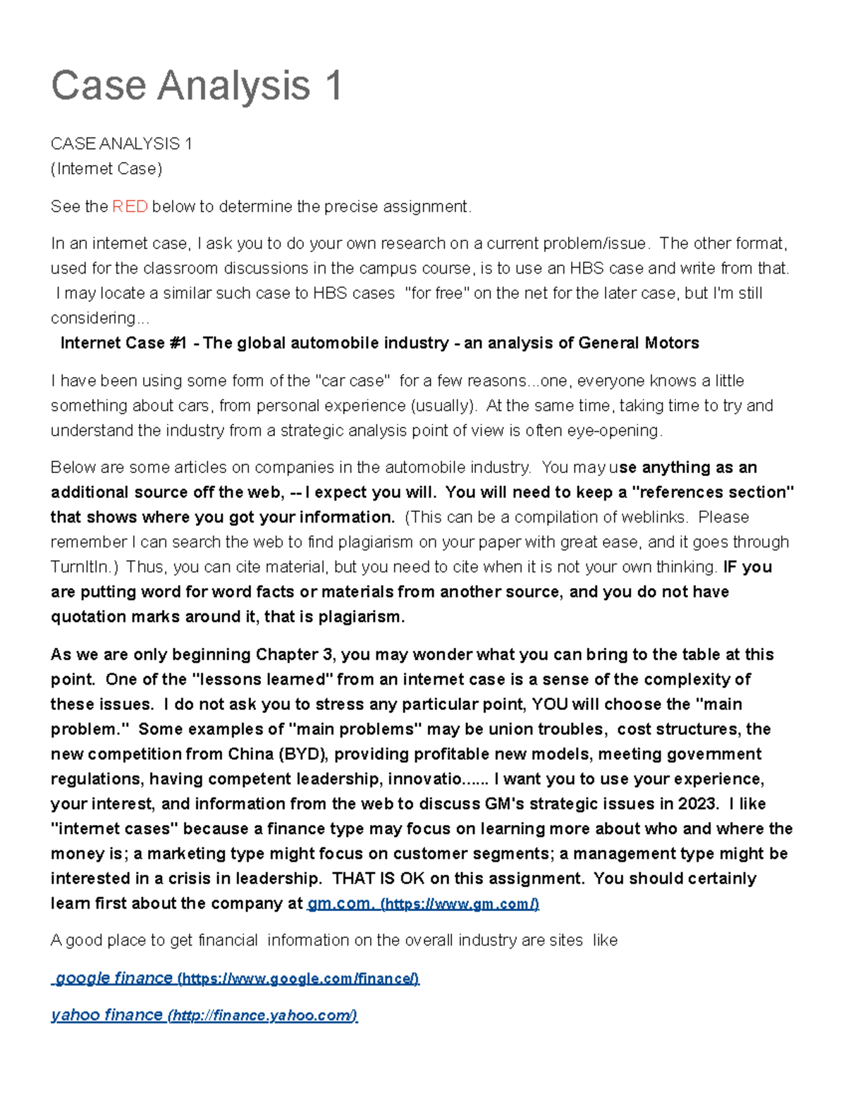 Case Analysis 1 MGMT-7160-M50 Global Strategic Mgmt Spring Term 2024 ...