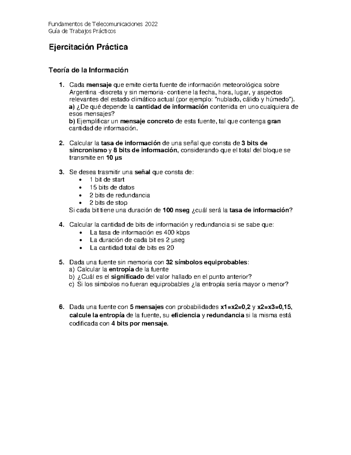 FDT Guia Ejercs UADE - guia de ejercicios - GuÌa de Trabajos Pr·cticos Ejercitación Práctica ...