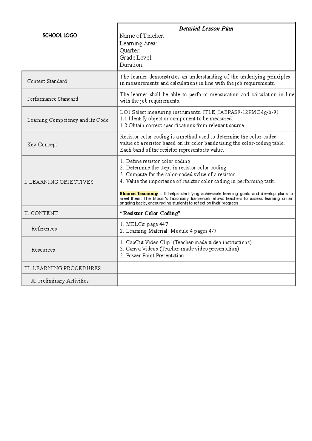 Inbound 8526439087353967874 - SCHOOL LOGO Detailed Lesson Plan Name of ...