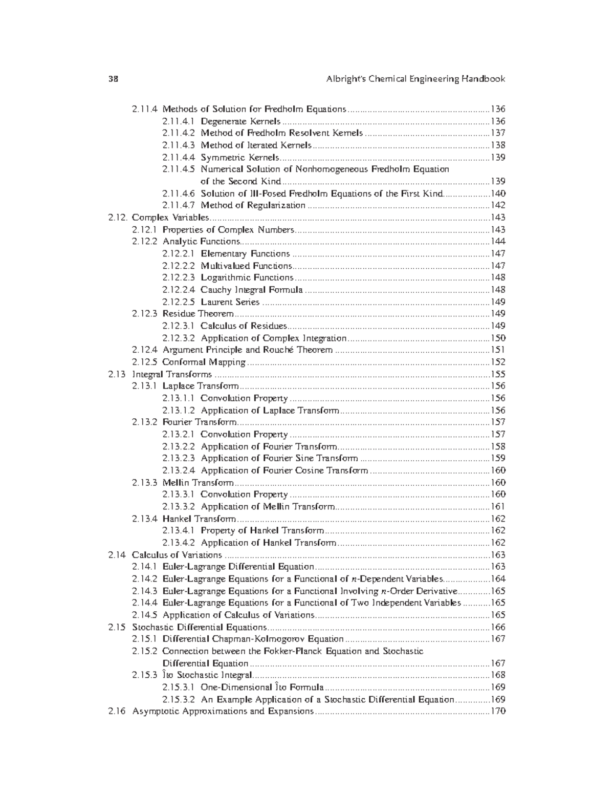 Albright's Chemical Engineering - 11 Methods of Solution for Fredholm ...