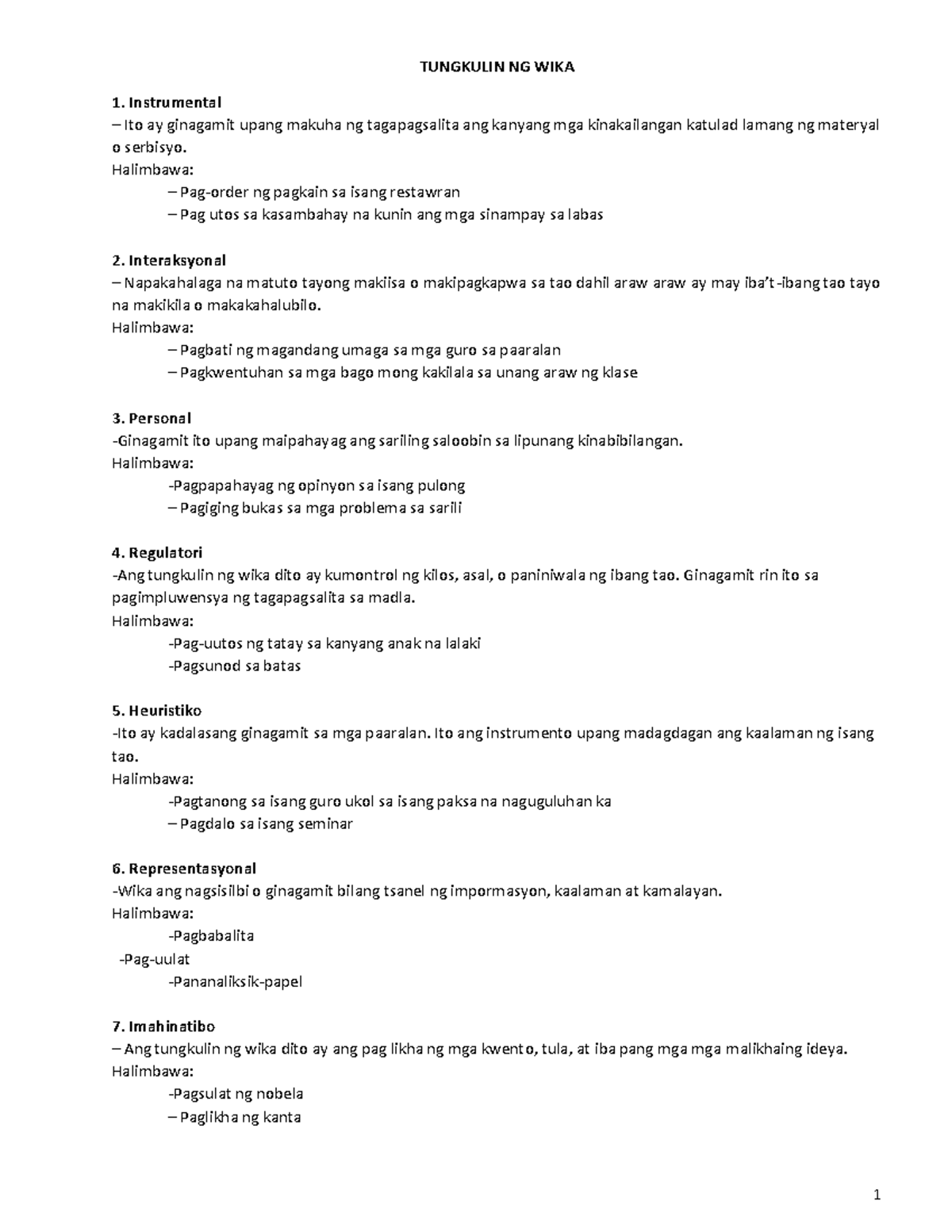 Handout - Tungkulin NG WIKA AT Sanaysay - TUNGKULIN NG WIKA ...