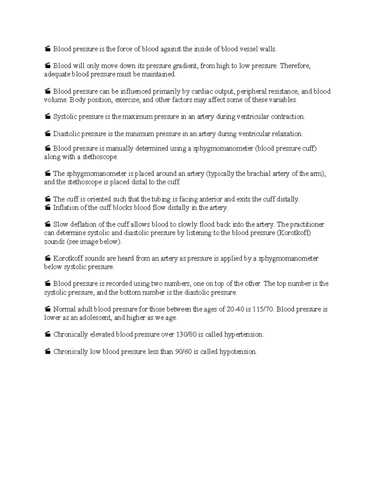 Blood Pressure Lab Summary - Blood pressure is the force of blood ...