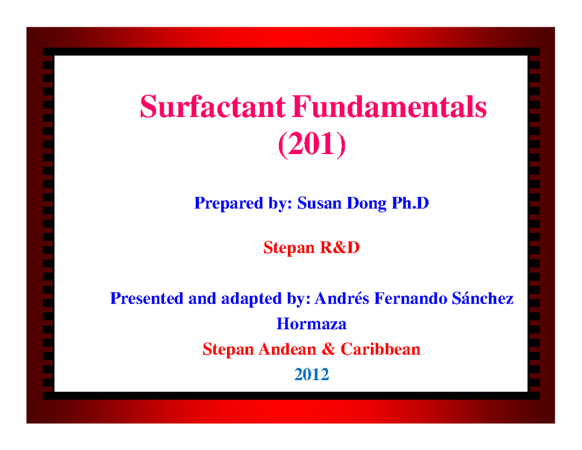 Stepan- Quala-Surfactant Science Fundamentals Octubre de 2012 ...