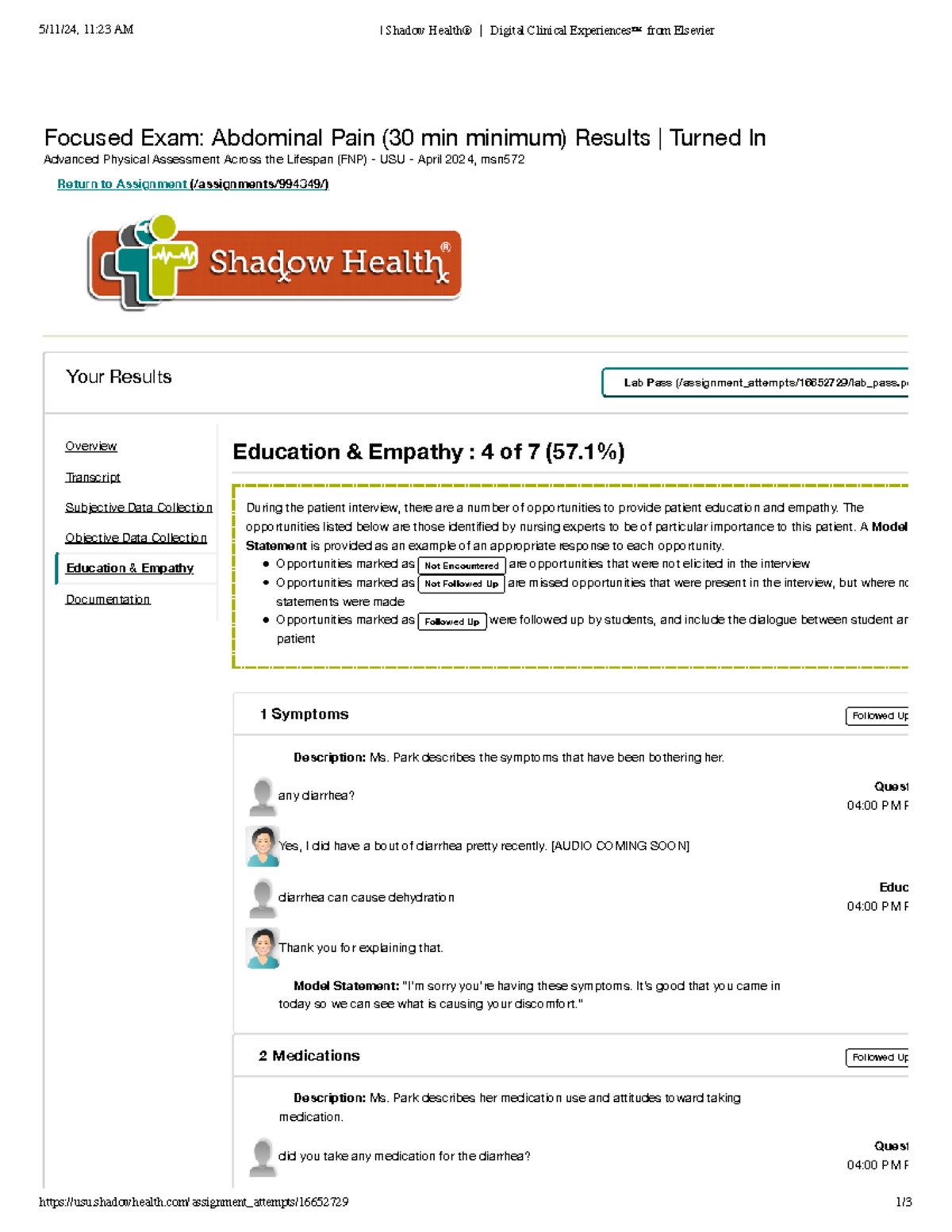 Focused Adb Pain Esther Park Empathy Educate - Focused Exam: Abdominal ...