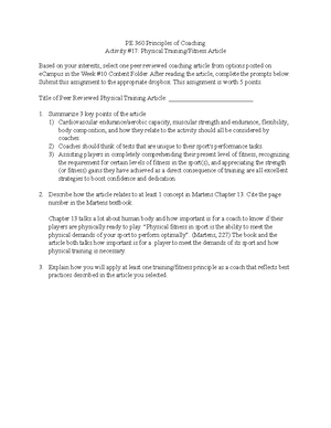 Activity #10 Communication Self-Study - PE 360 Principles of Coaching ...