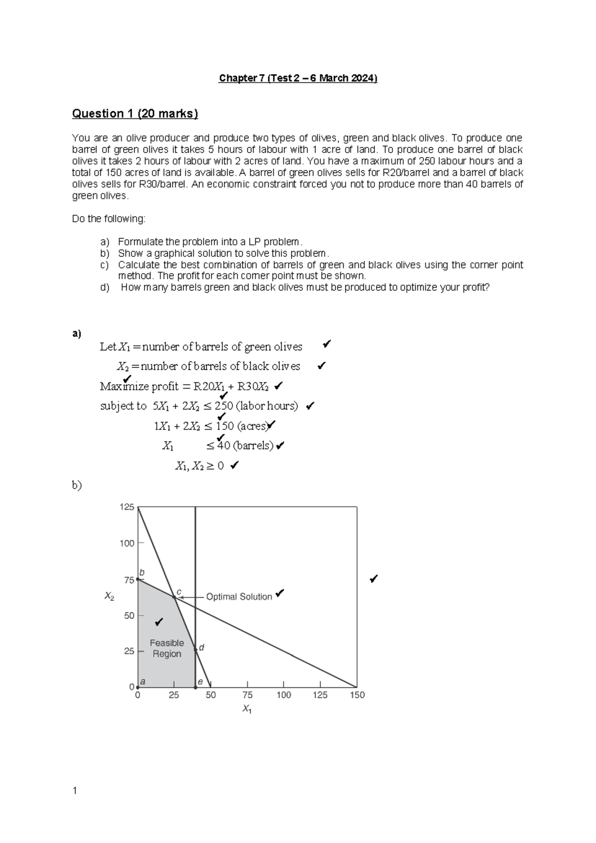 Test 2 memo - Chapter 7 - Chapter 7 (Test 2 – 6 March 2024) Question 1 ...