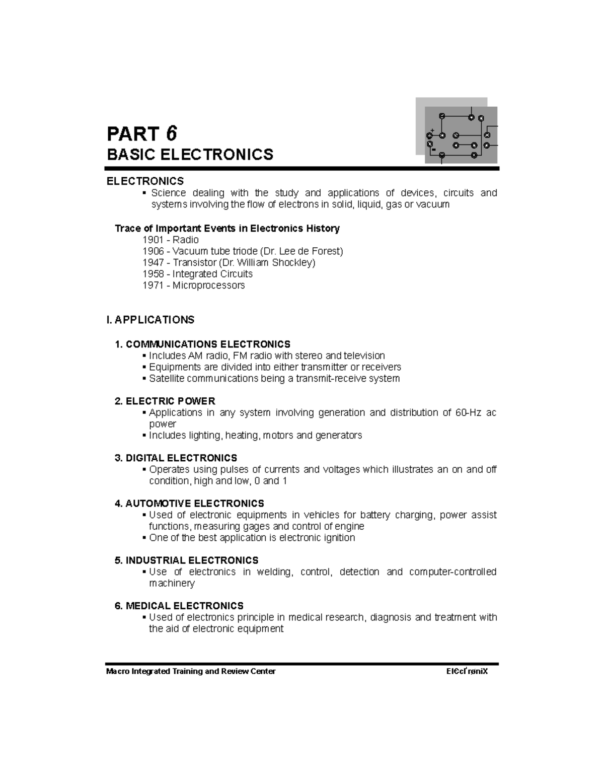 Basic Electronics - PART 6 BASIC ELECTRONICS 0 DryCell ELECTRONICS ...