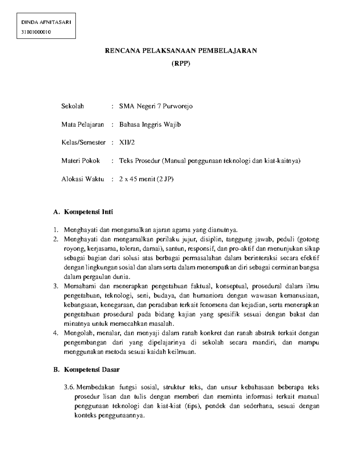 Lesson PLAN (UAS CMD) - RENCANA PELAKSANAAN PEMBELAJARAN (RPP) Sekolah ...