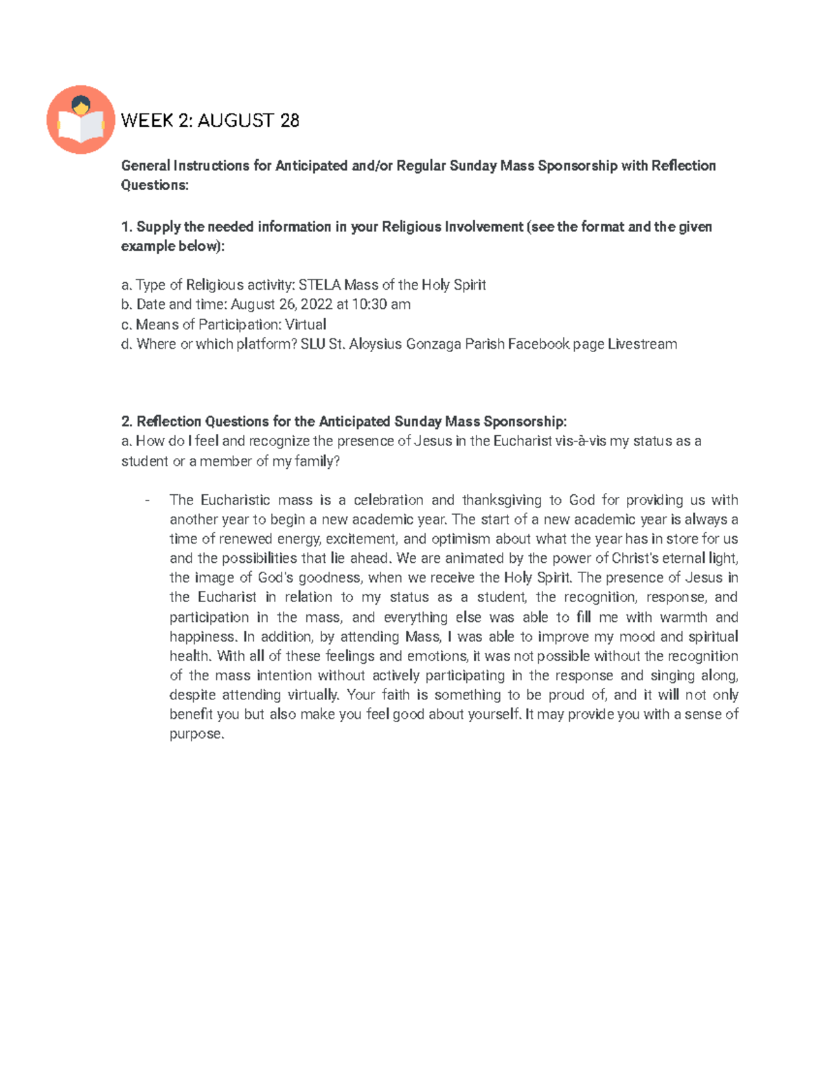 CFE WEEK 2 August 28 - vfgb - WEEK 2: AUGUST 28 General Instructions ...