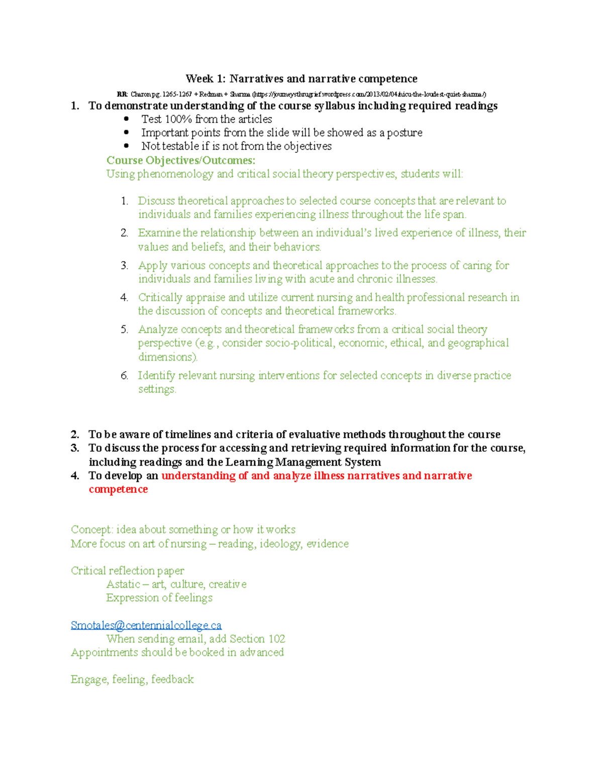 1. Notes - By Susan - Week 1: Narratives and narrative competence RR ...