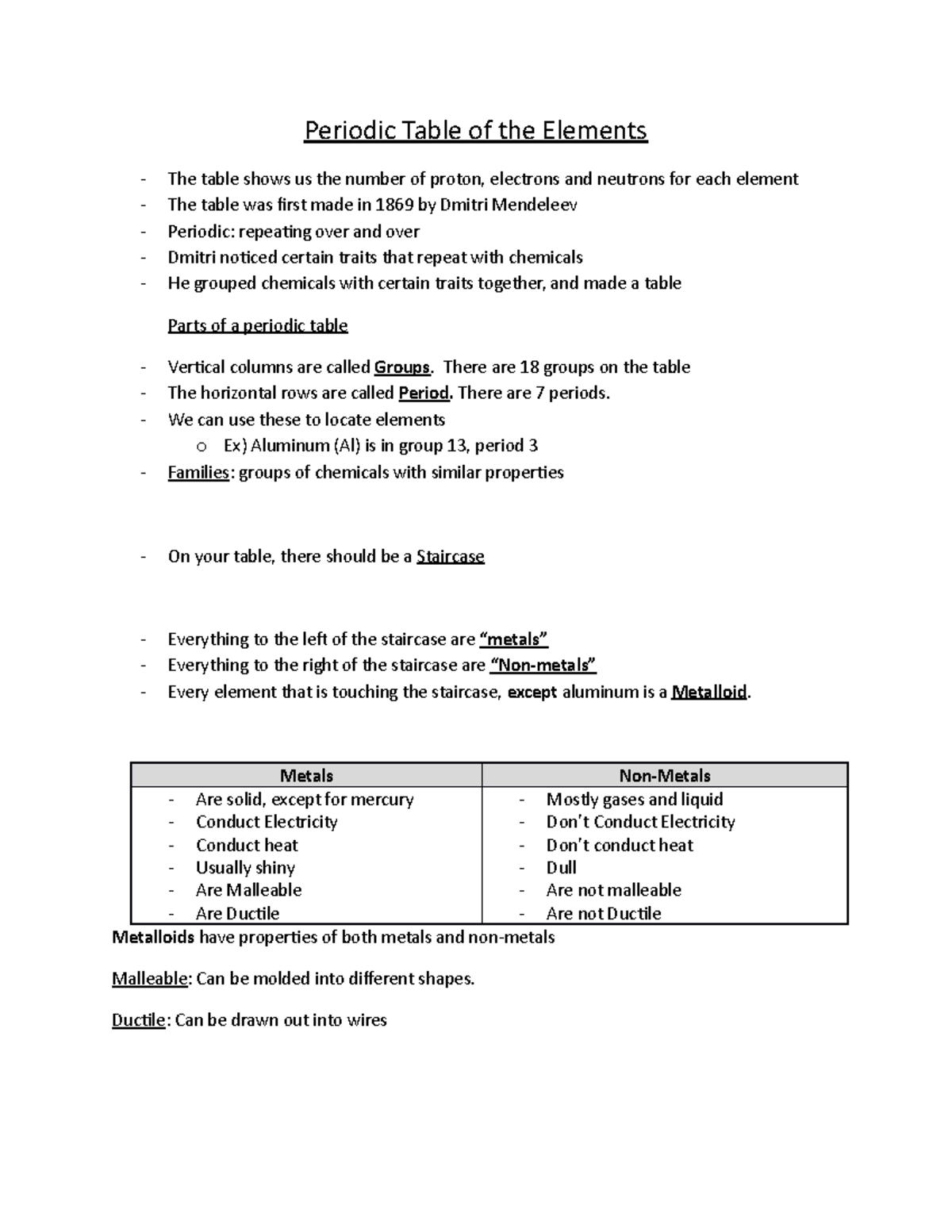Lesson 4 - Periodic Table of the Elements - Periodic Table of the ...