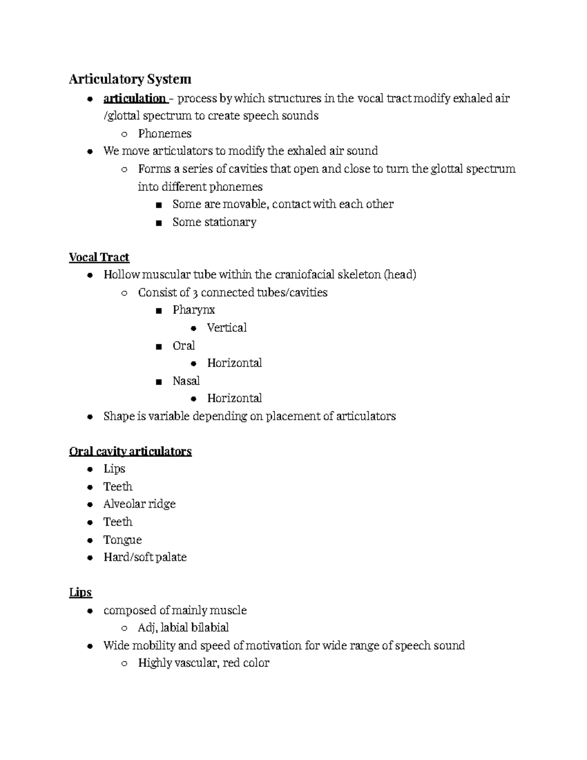 SHS Articulatory System - Articulatory System articulation - process by ...