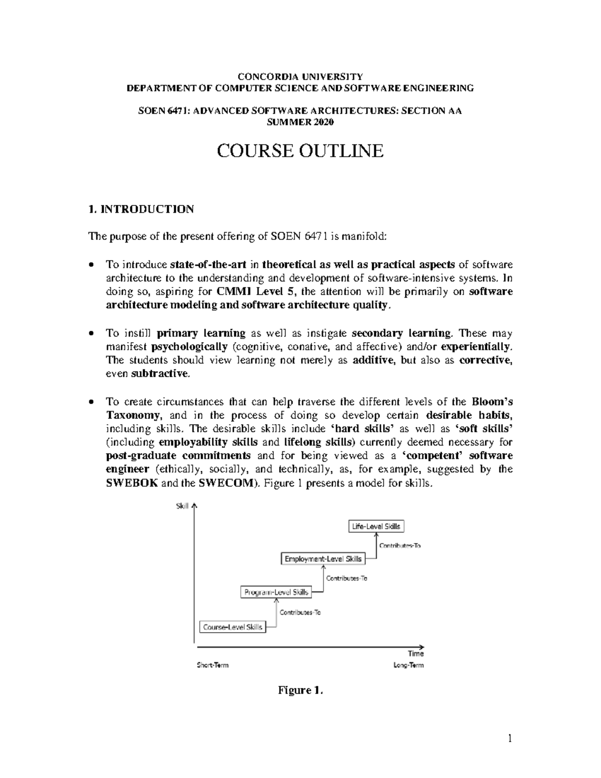 Course outline - CONCORDIA UNIVERSITY DEPARTMENT OF COMPUTER SCIENCE AND SOFTWARE ENGINEERING ...