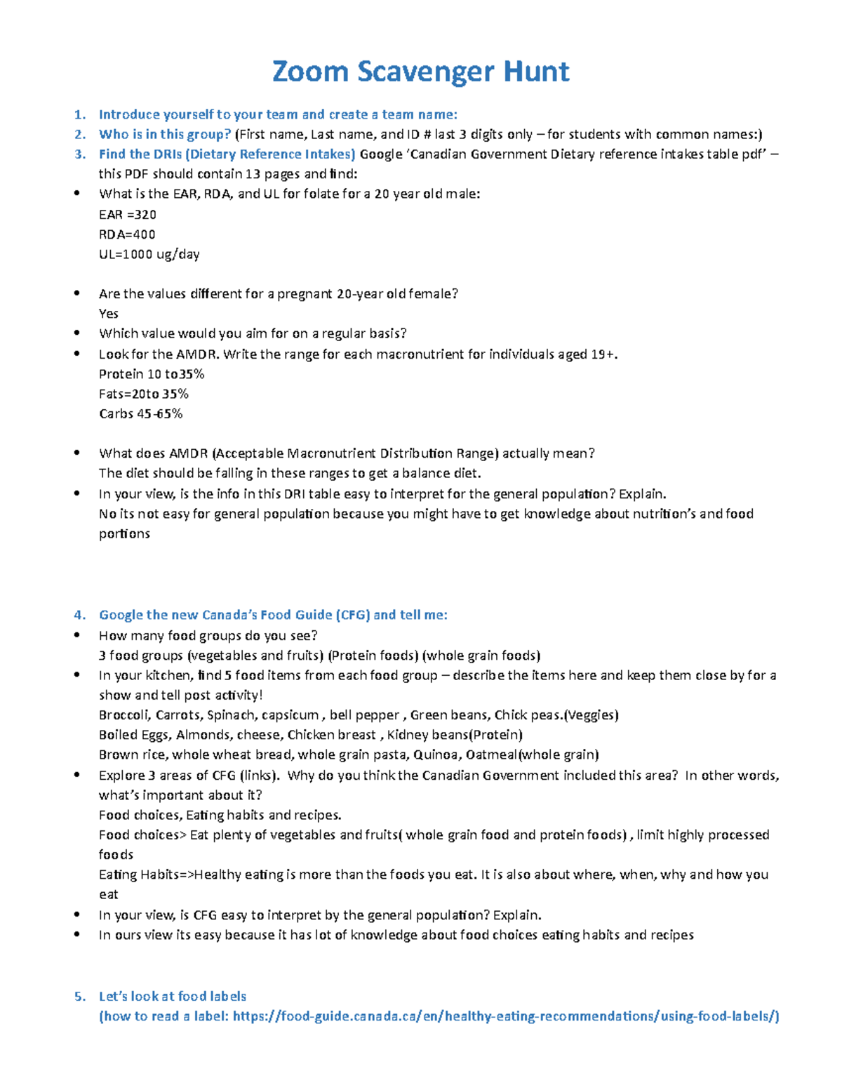 Zoom Scavenger Hunt participation 1 - Zoom Scavenger Hunt Introduce ...