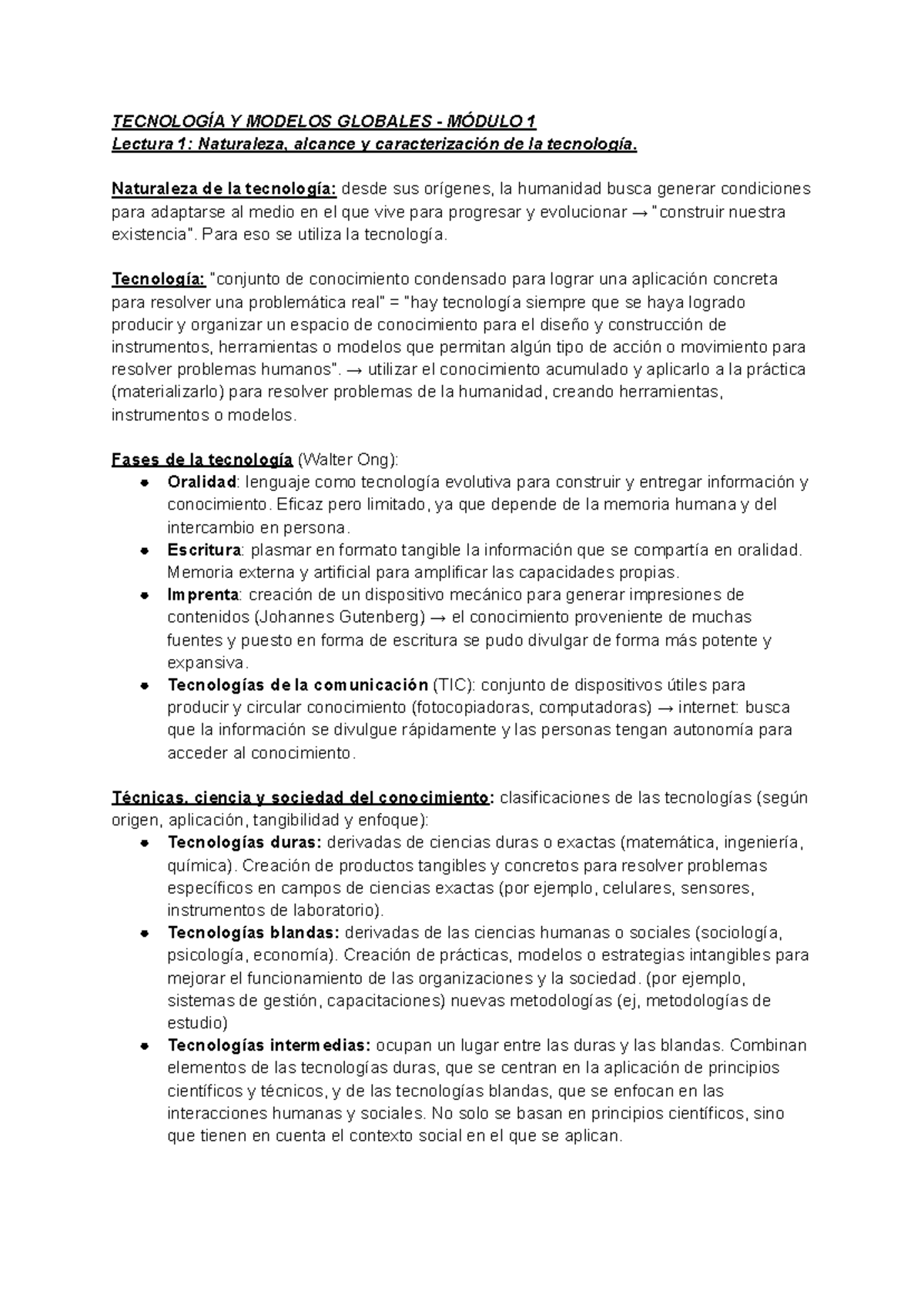 Tecnología Y Modelos Globales - Módulo 1 - TECNOLOGÍA Y MODELOS ...