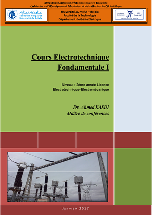Cours Modélisation et Simulation des Réseaux Electriques - REPUBLIQUE ALGERIENNE DEMOCRATIQUE ET ...