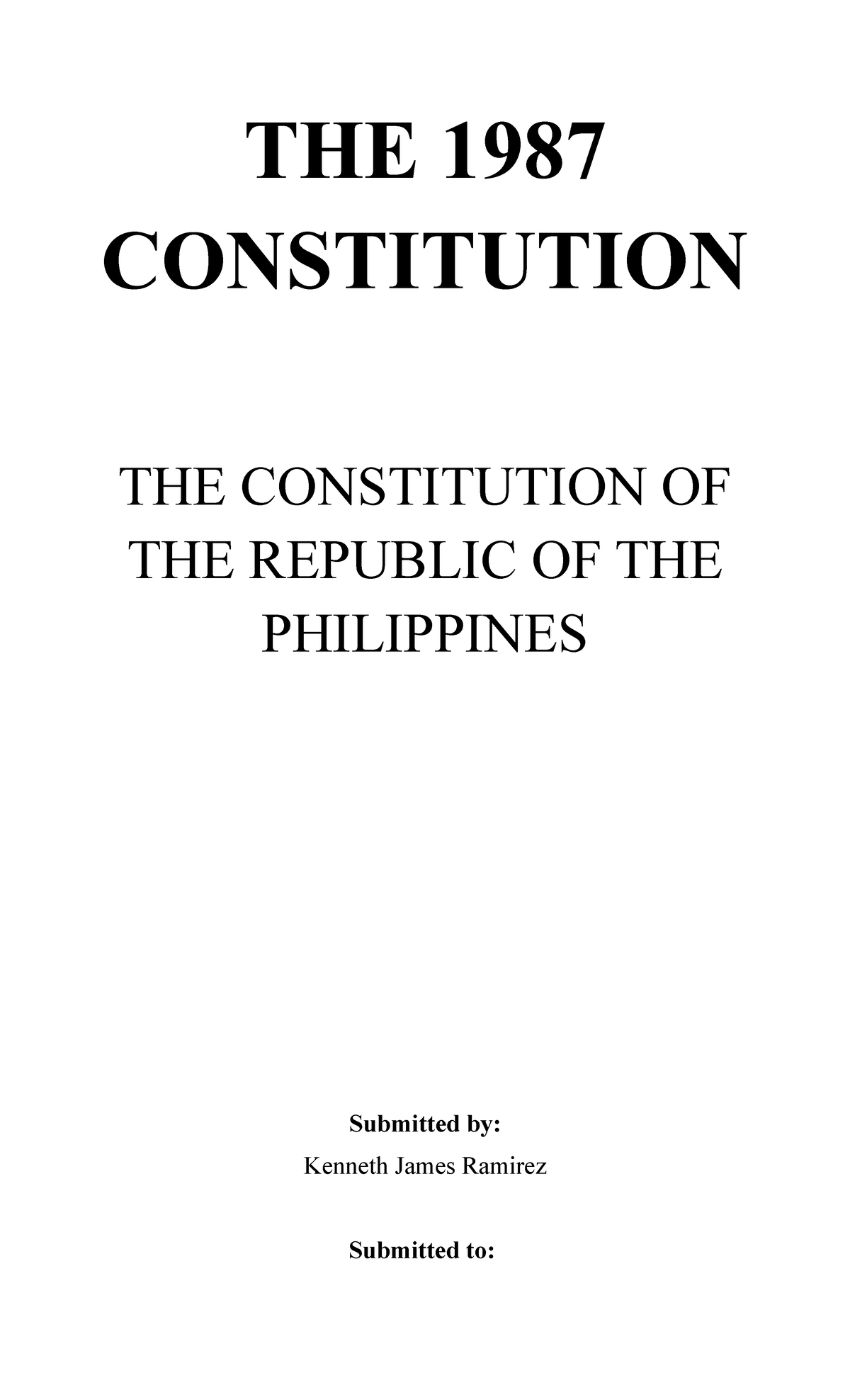 THE 1987 Constitution - BSBA fm - Studocu
