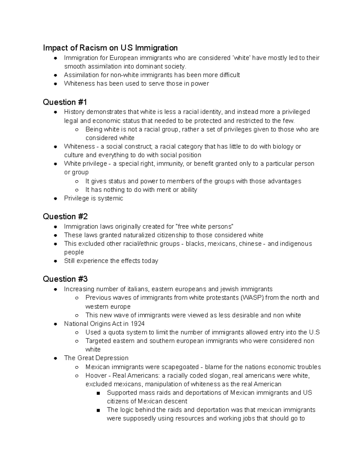 Racism and Immigration - Social Justice 10 24 - Impact of Racism on US ...