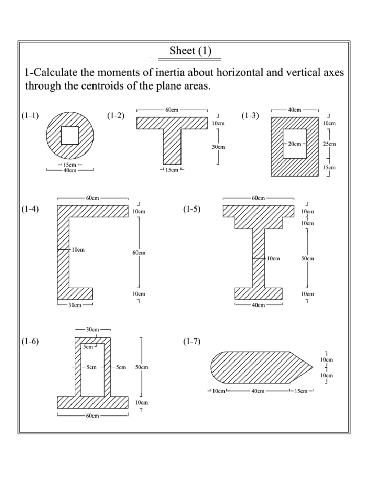 Sheet 1 (properties of section) - Applied Analysis - Studocu