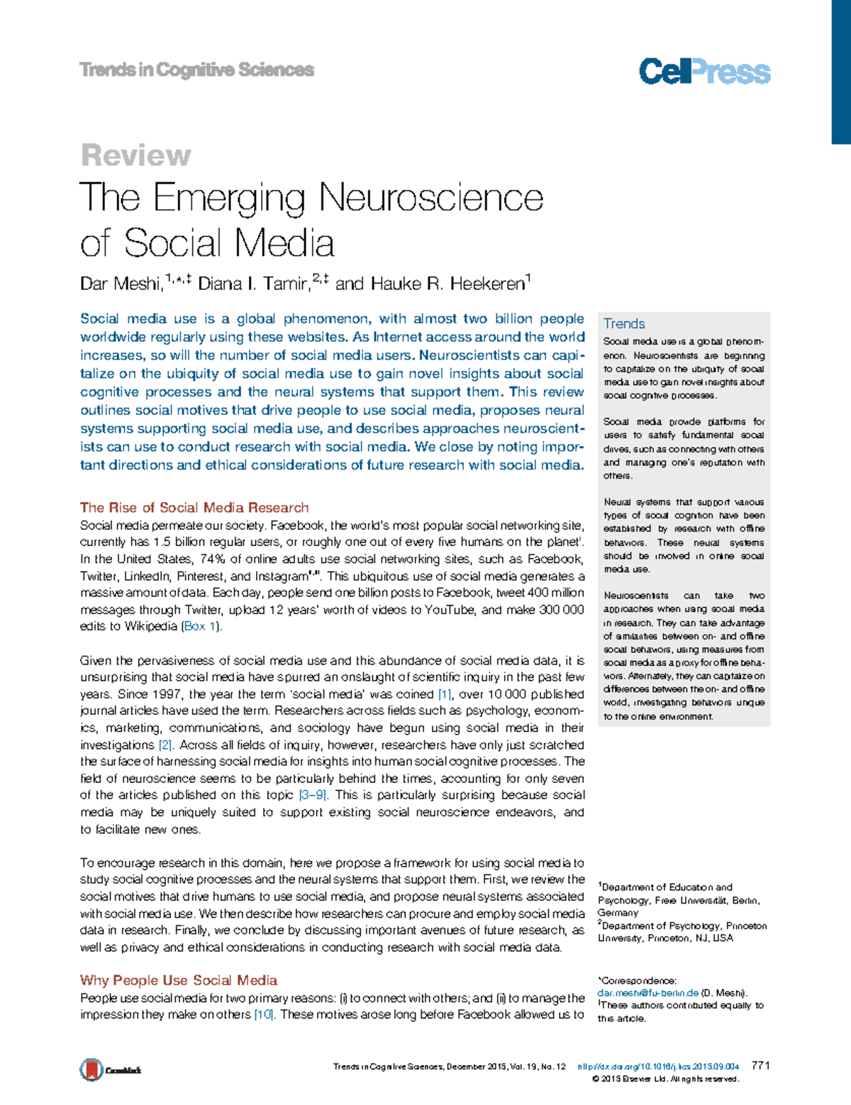 2015 - The Emerging Neuroscience - Review The Emerging Neuroscience of ...