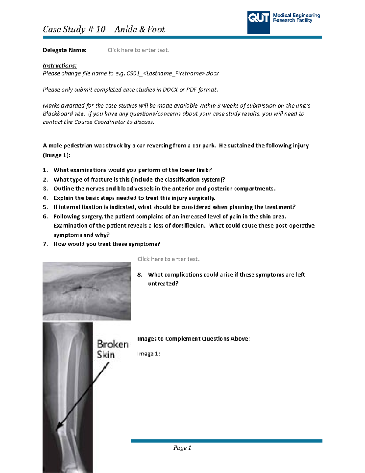 Case Study 10 Anatomy - Case Study # 10 – Ankle & Foot Delegate Name ...