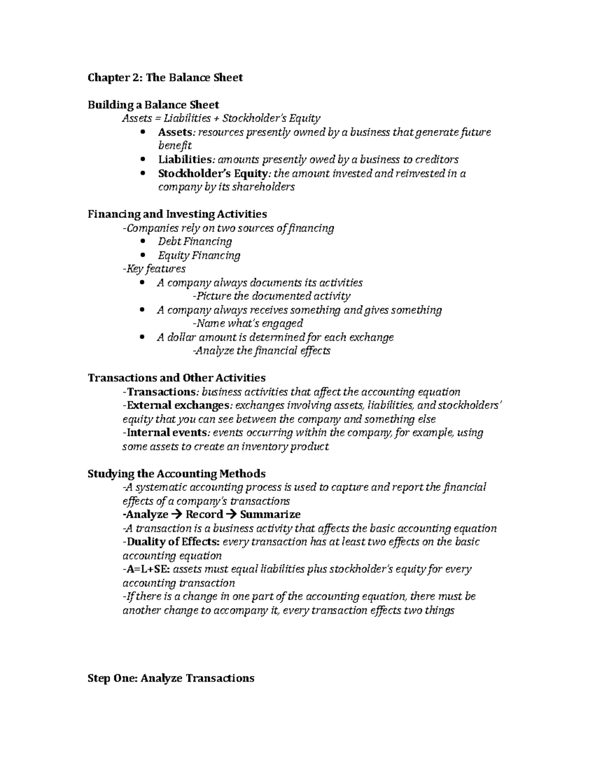 September 4 Notes From UAlbany Class Chapter 2 The Balance Sheet september-4-notes-from-ualbany-class-chapter-2-the-balance-sheet