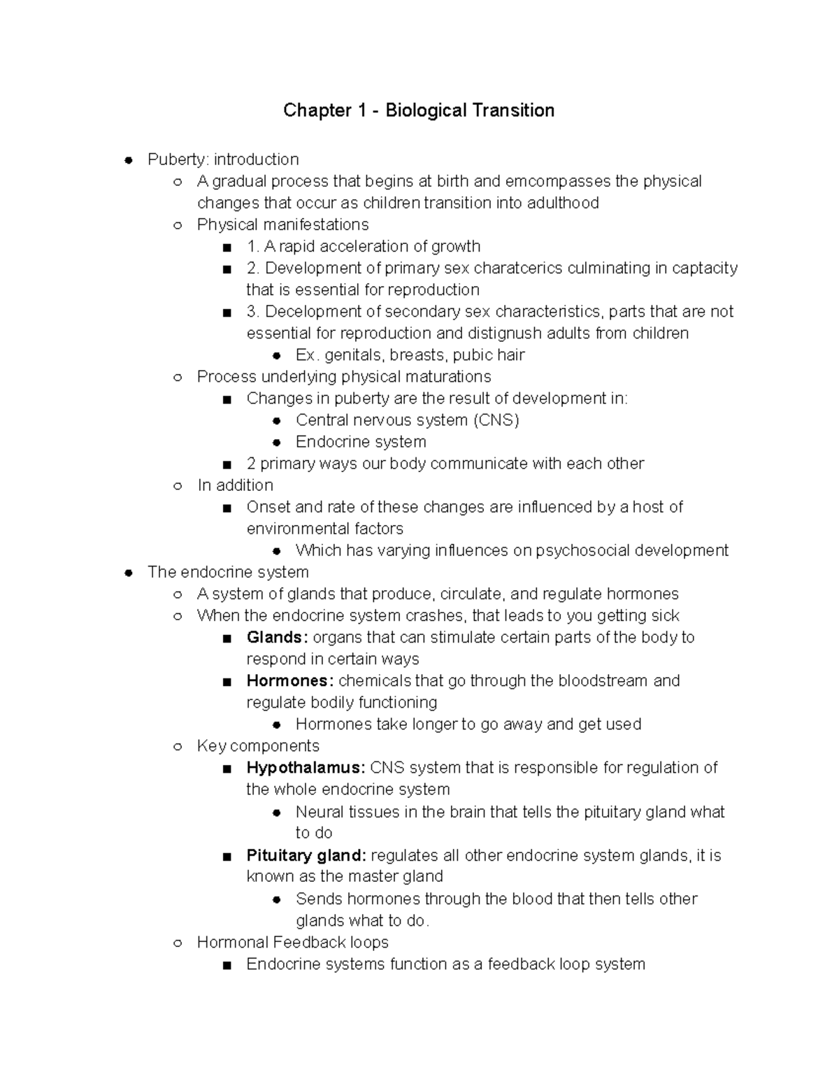 Chapter 1 - Biological Transition - Chapter 1 - Biological Transition ...