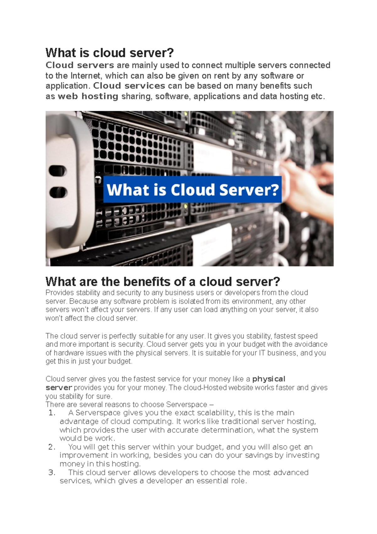 Cloud Computing for students - What is cloud server? Cloud servers are ...