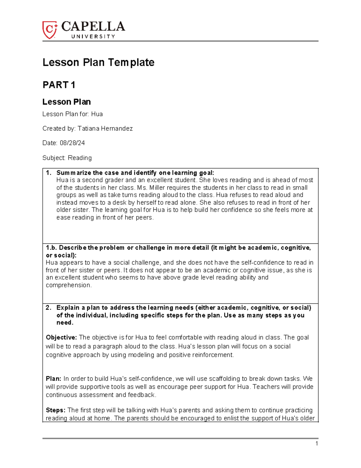 Cf lesson plan template - Final 1 - Lesson Plan Template PART 1 Lesson ...