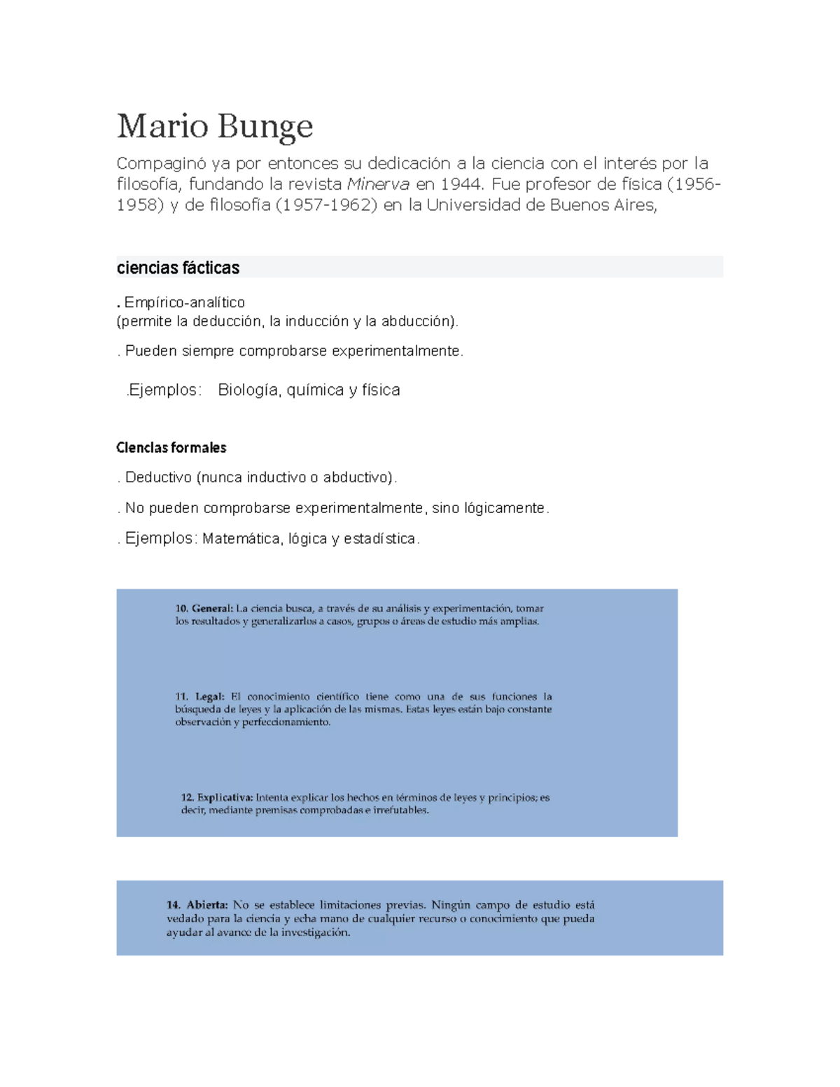 Resume Mario Bunge - Biografia - Mario Bunge Compaginó ya por entonces ...