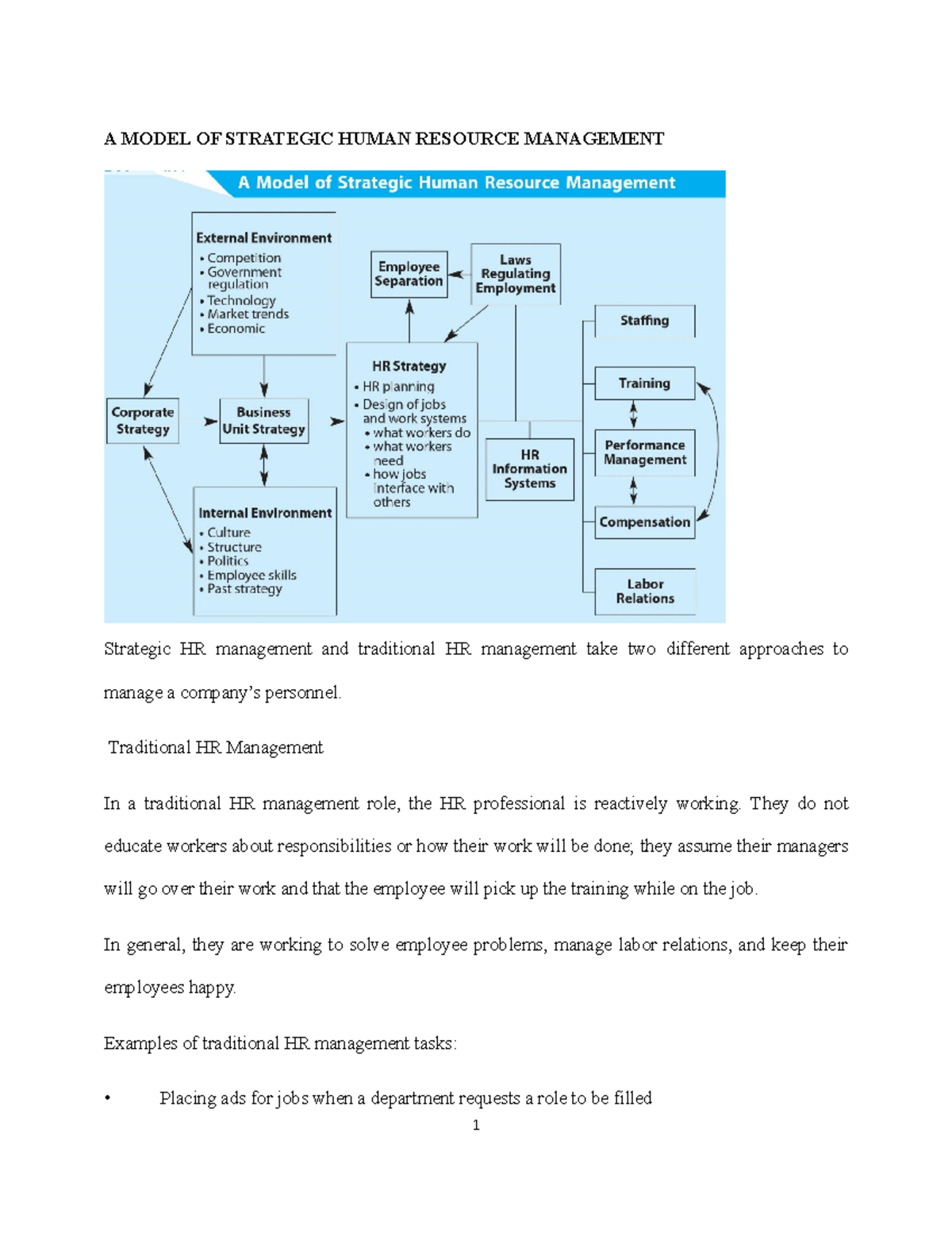 A Model OF Strategic Human Resource Management - A MODEL OF STRATEGIC ...