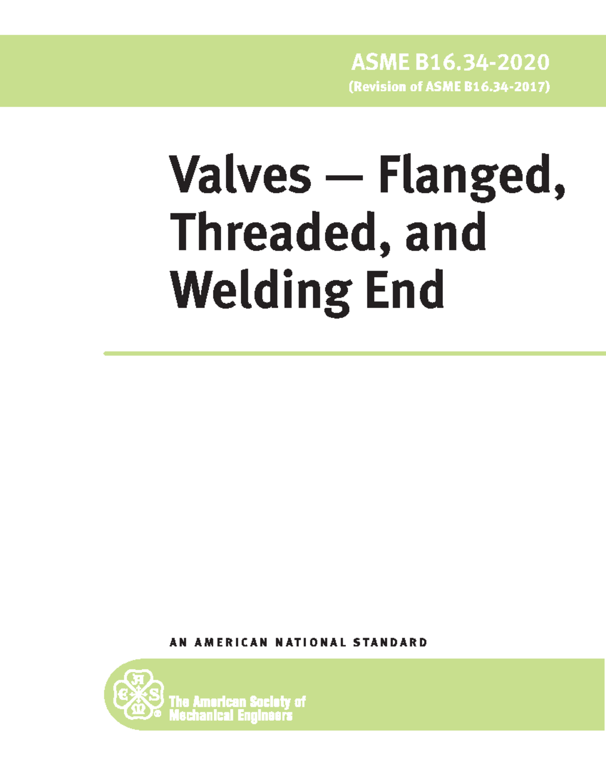 ASME B16 - Valves — Flanged, Threaded, and Welding End A N A M E R I C ...