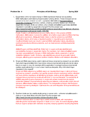 Problem Set 5 Spring 2024 - Problem Set 5 Principles of Cell Biology ...