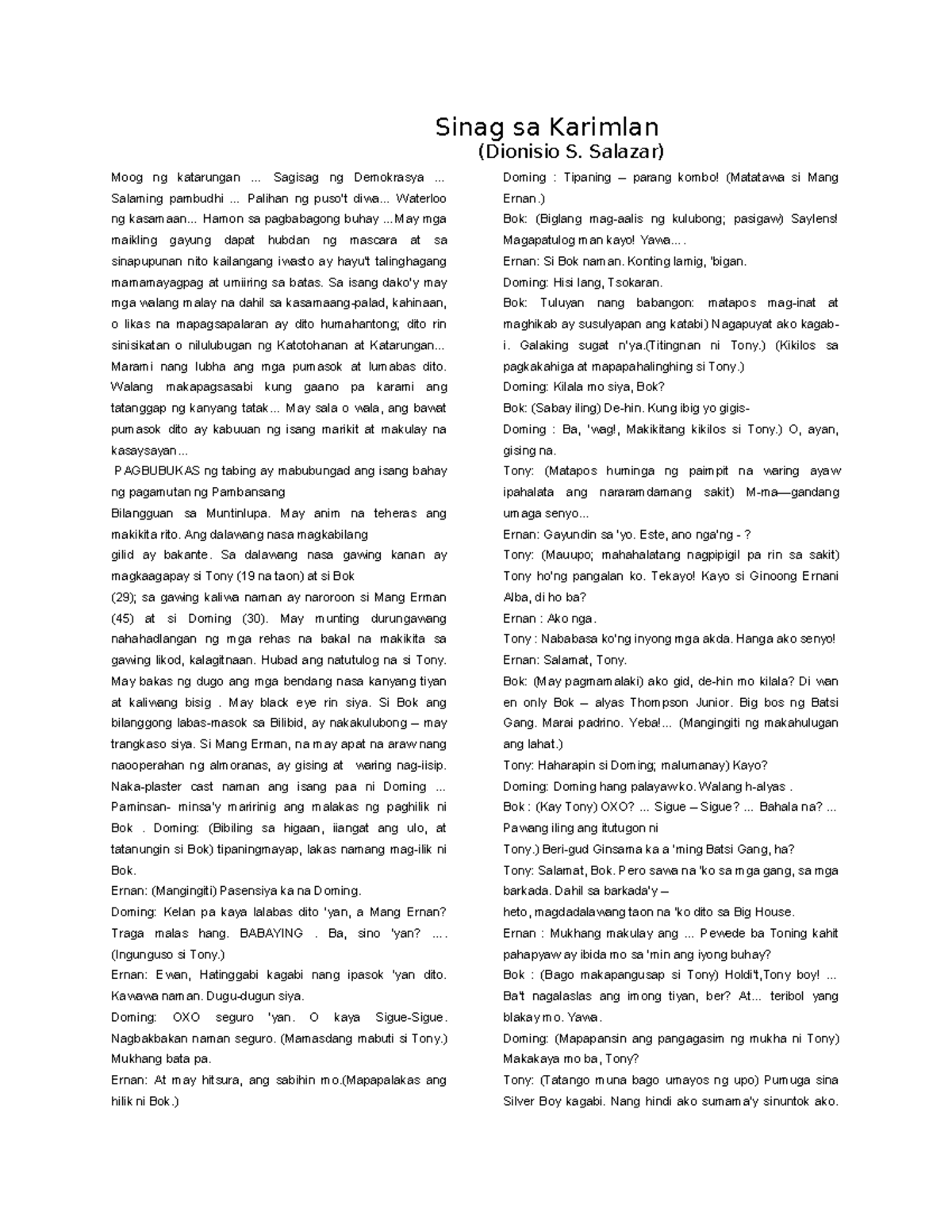 172908440 Sinag Sa Karimlan - Sinag sa Karimlan (Dionisio S. Salazar) Moog ng katarungan ...