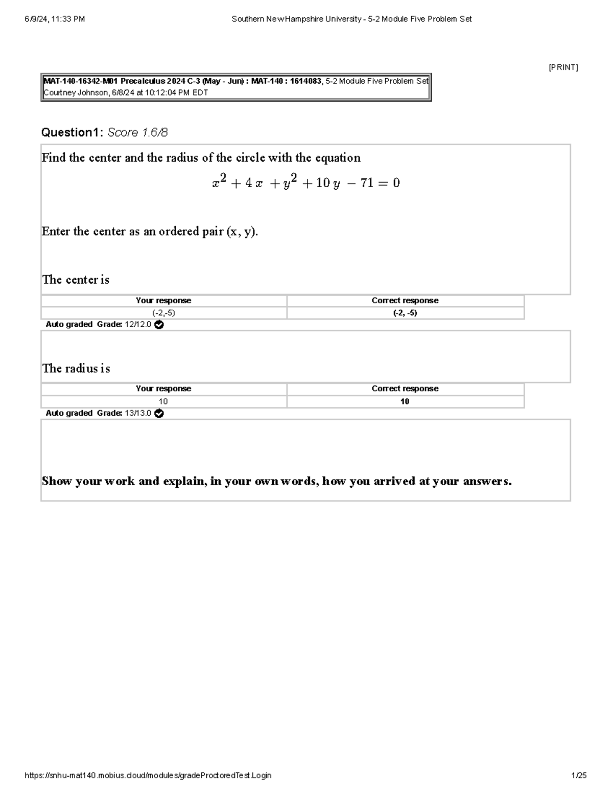 Southern New Hampshire University - 5-2 Module Five Problem Set - [PRINT] MAT-140-16342-M01 ...