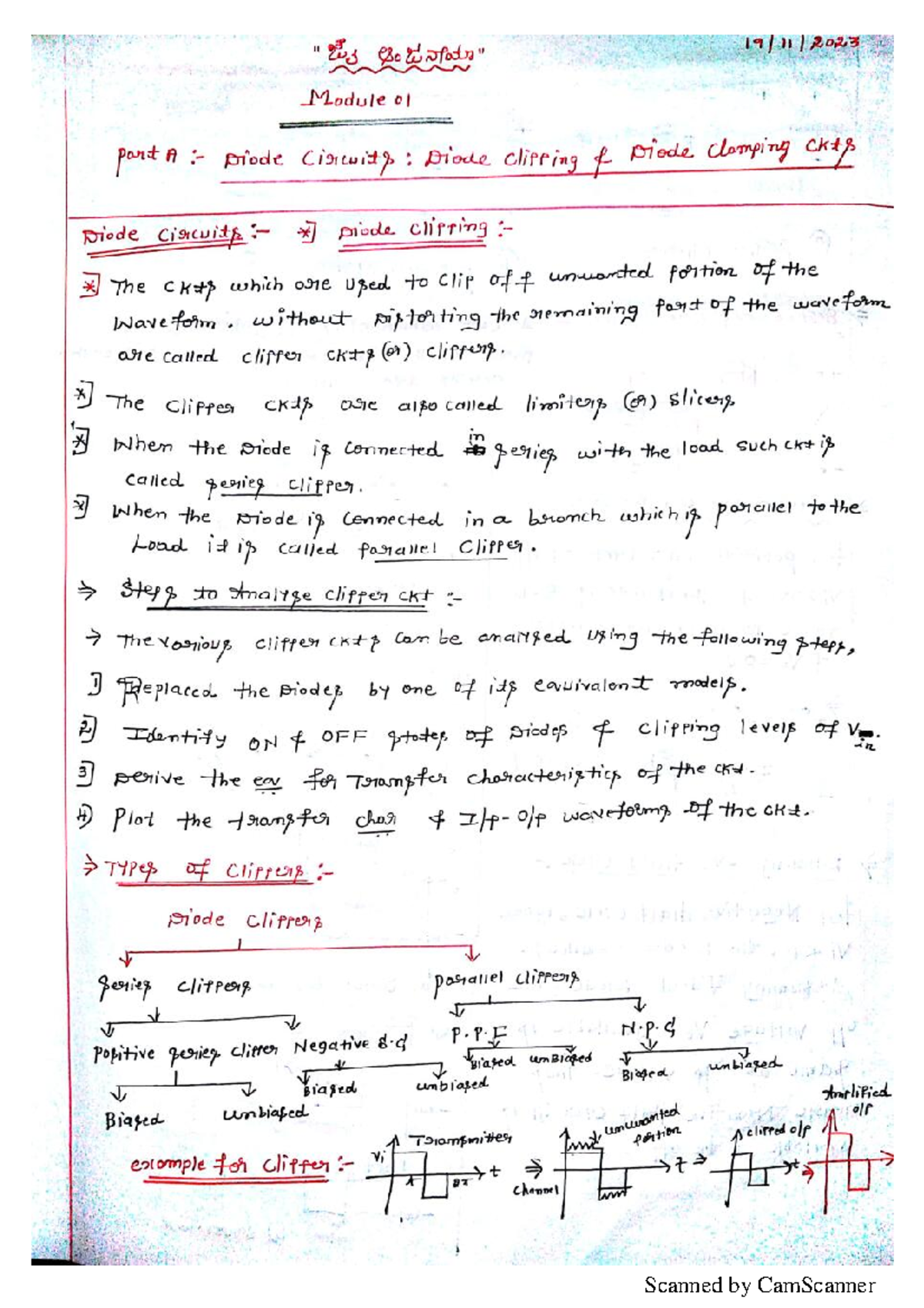 Module 1 - Good - Module 01 part prode circuits : Diode clipping f ...