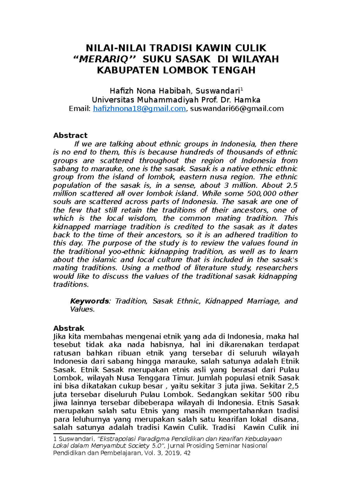 Tradisi Kawin Culik SUKU Sasak - NILAI-NILAI TRADISI KAWIN CULIK ...