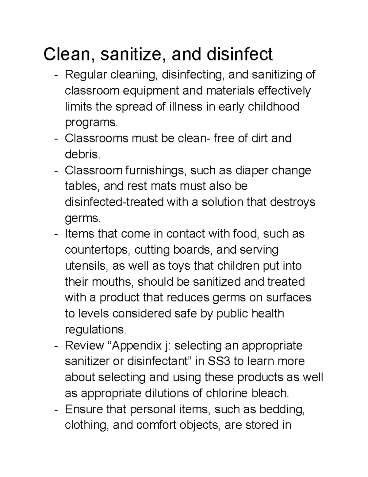 Clean, sanitize, and disinfect - Clean, sanitize, and disinfect Regular ...