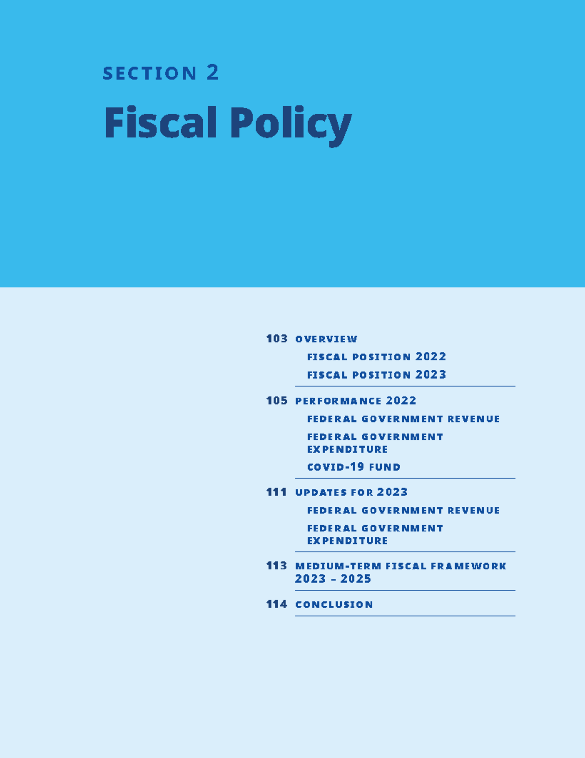 Section 2 - se c t i o n 2 Fiscal Policy 103 ov e rv i e w fi sc a l ...