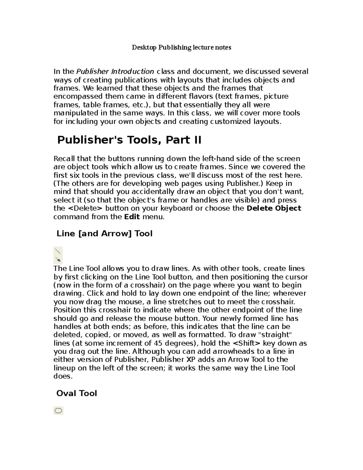 Desktop Publishinglecturenotes - Desktop Publishing lecture notes In ...