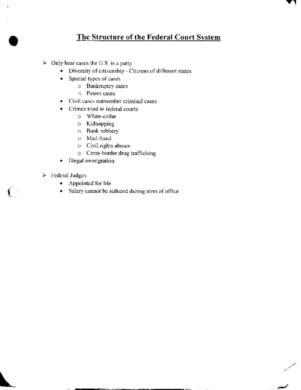 Courts federal notes - CJL 4510 - Studocu