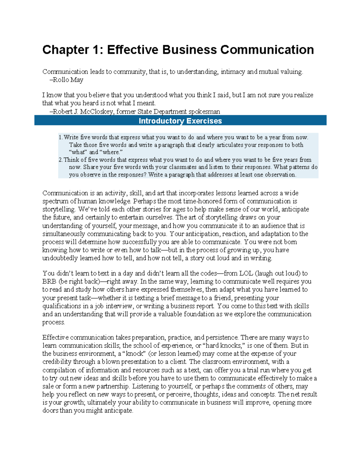 Business Communication for Success Chapter 1 - Chapter 1: Effective ...