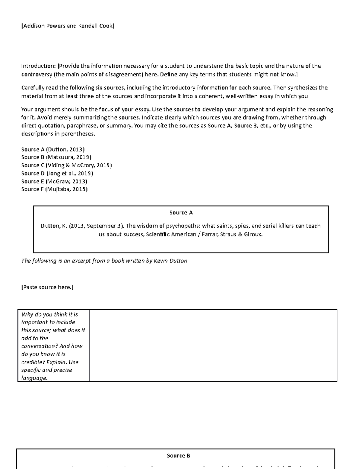 Build Synthesis Project - [Addison Powers and Kendall Cook ...