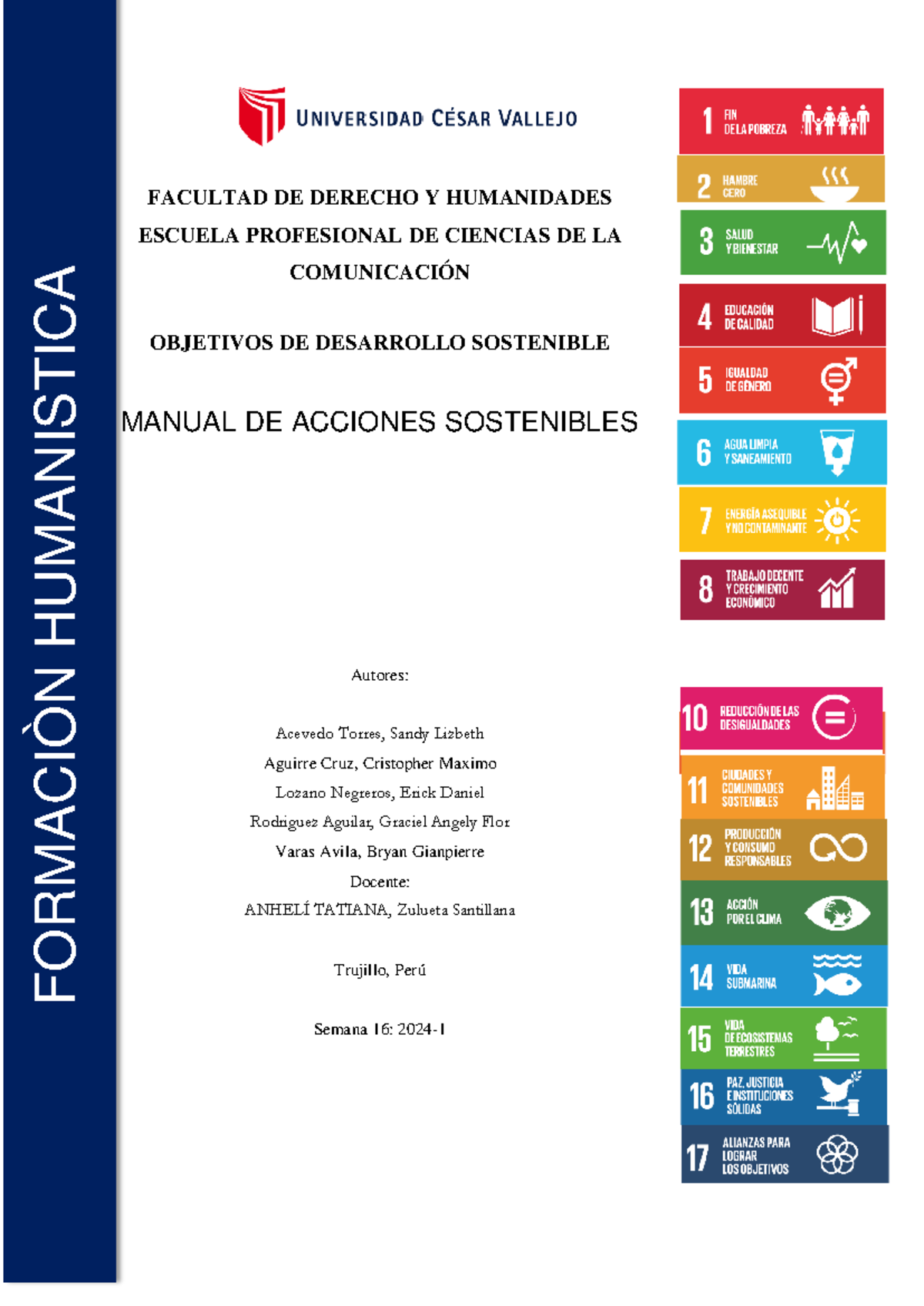 Final manual de acciones sostenibles R ODS - FACULTAD DE DERECHO Y HUMANIDADES ESCUELA ...
