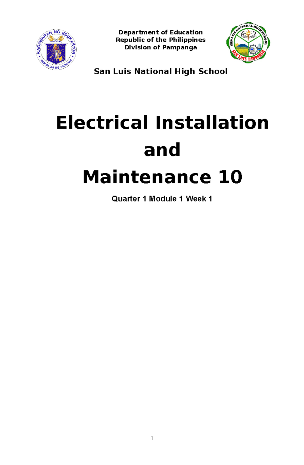 EIM10 WEEK 1 AND 2 - eim - Department of Education Republic of the ...