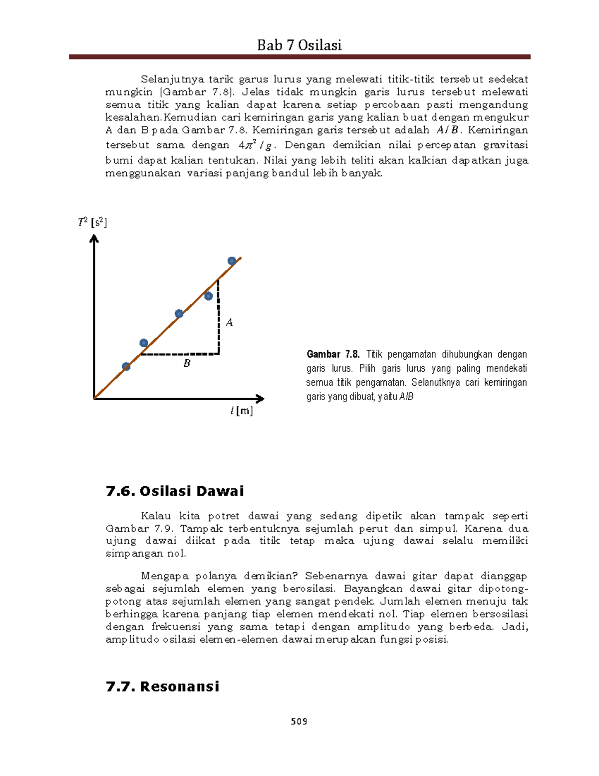 Diktat Fisika Dasar I 175 - Bab 7 Osilasi 509 Selanjutnya tarik garus ...