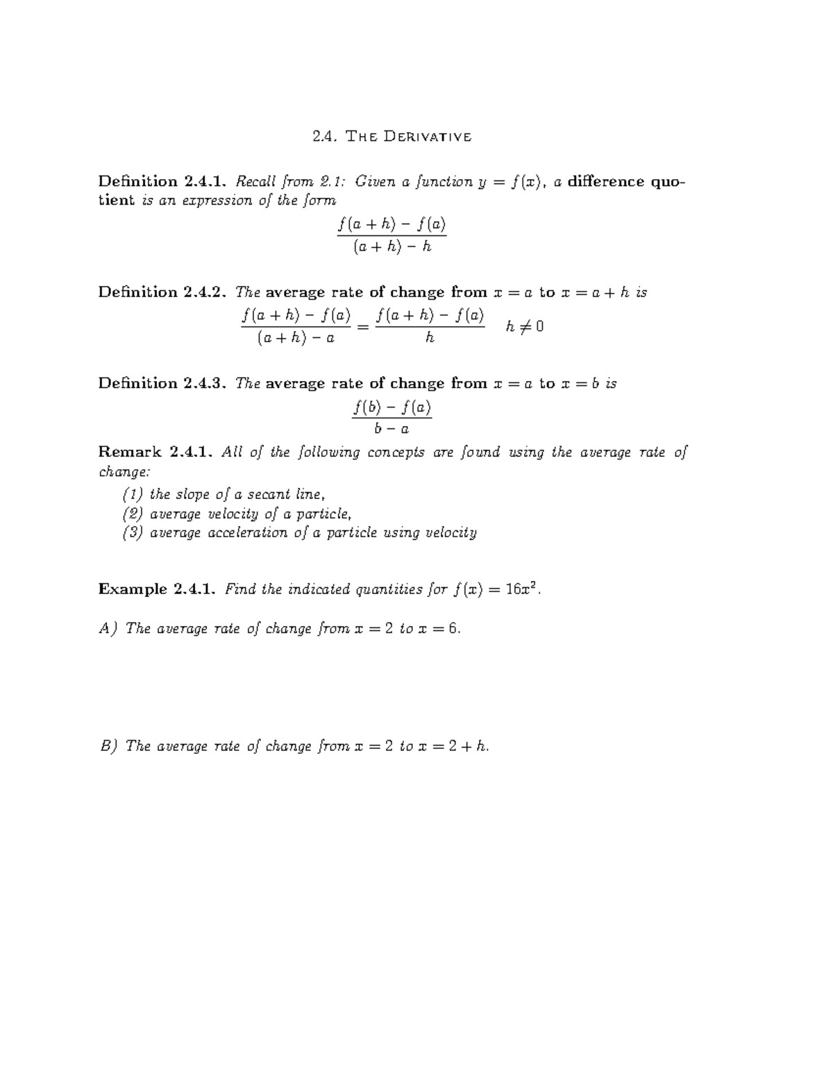 2 4Derivative - Notes and practice problems on Derivative - The ...